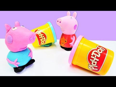 Peppa Pig - Türkçe izle! Domuz George yapalım! Çocuklar için Play Doh hamur oyunları