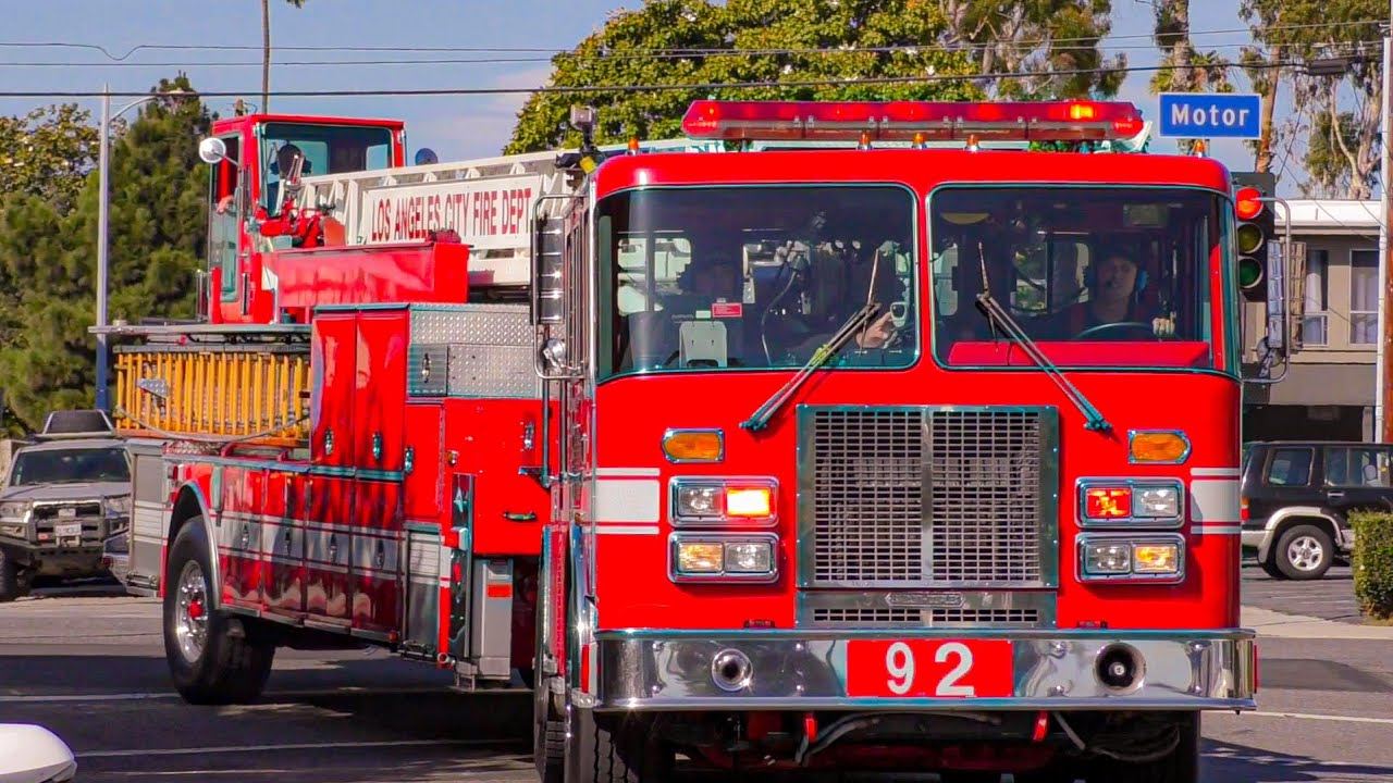 LAFD Light Force 92 Responding - YouTube