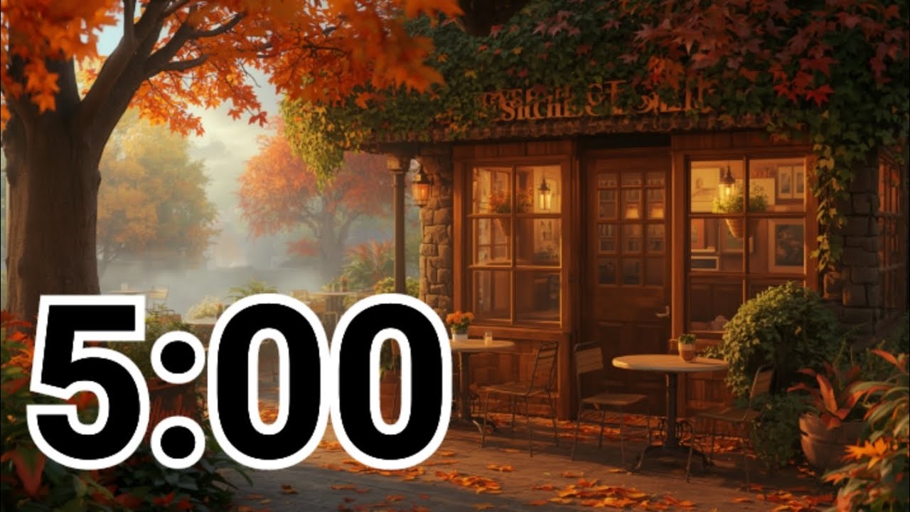 5-Minute Cozy Autumn Café Timer – Relaxing Fall Vibes - YouTube