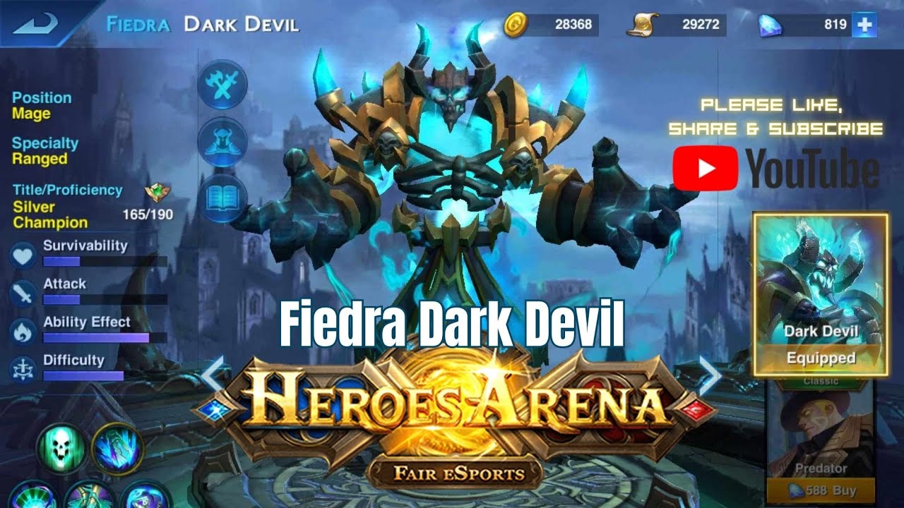 Heroes Arena, Fiedra Dark Devil #gameplaywalkthrough #heroesarena #mlbb ...
