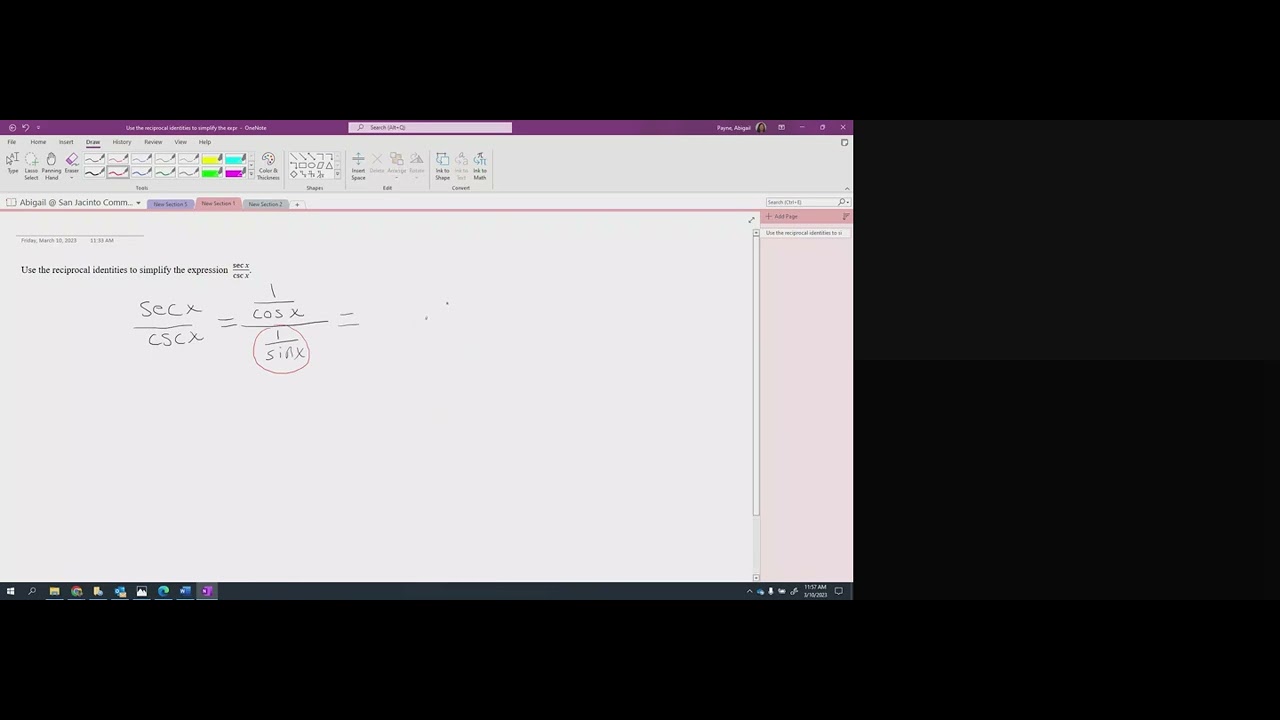 Simplify trigonometric expressions using ratio identities - YouTube