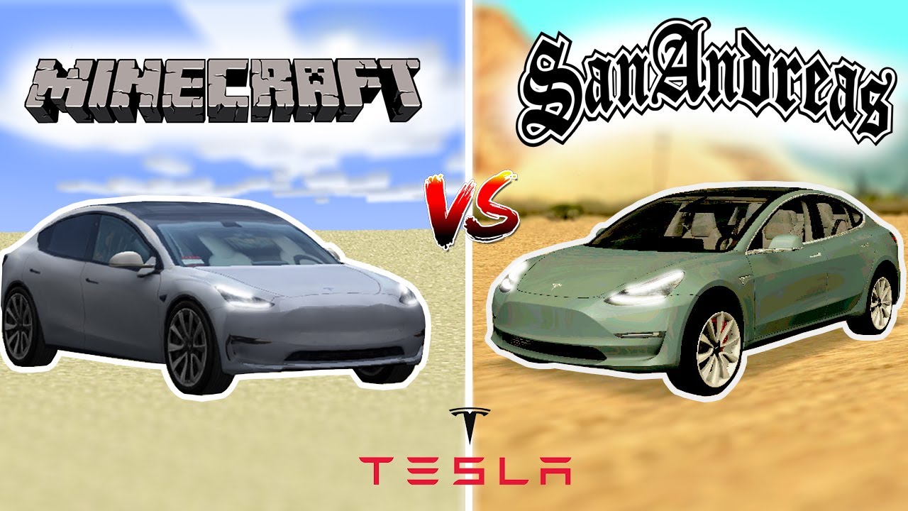 MINECRAFT Tesla Model 3 VS GTA SA Tesla Model 3 - Where Is Better - YouTube