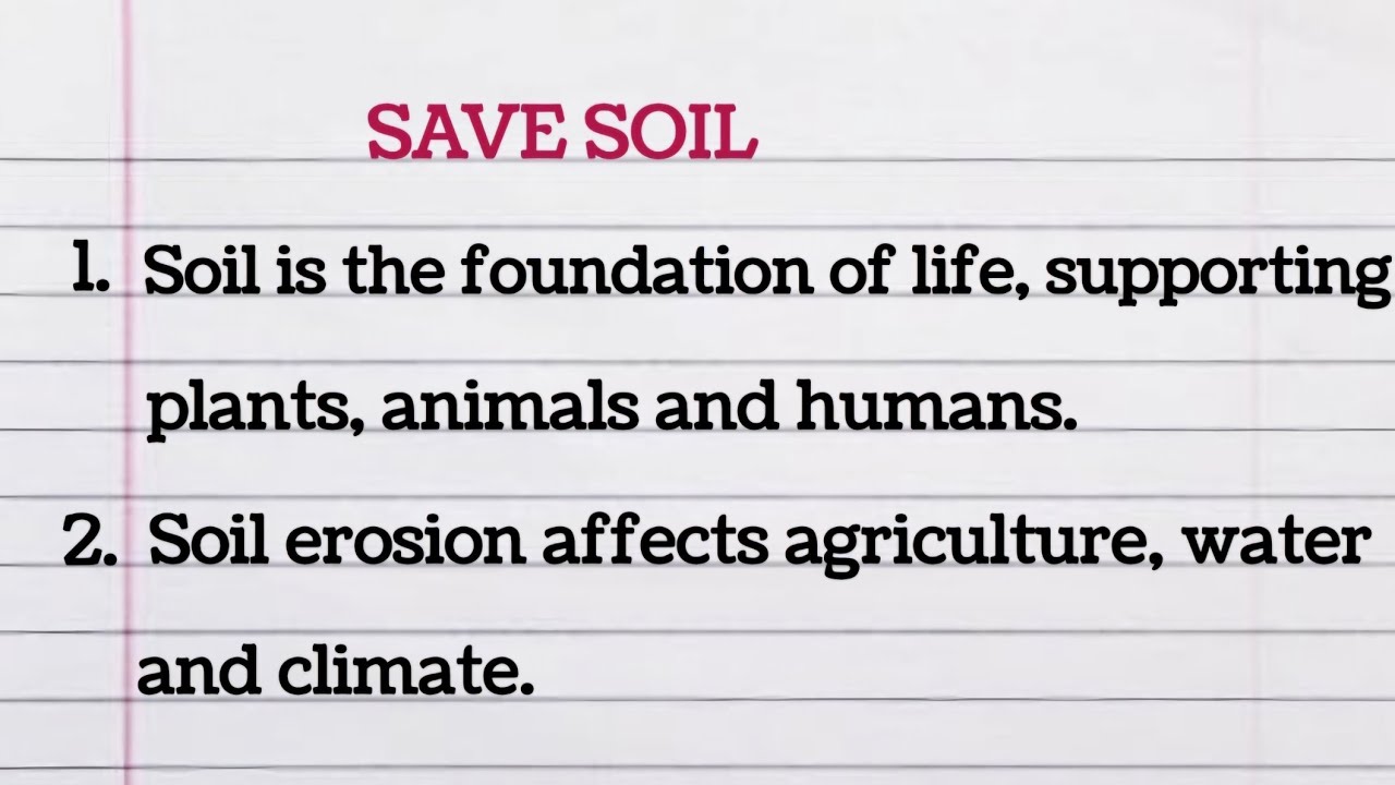 10 lines essay on save soil/ Save soil essay - YouTube