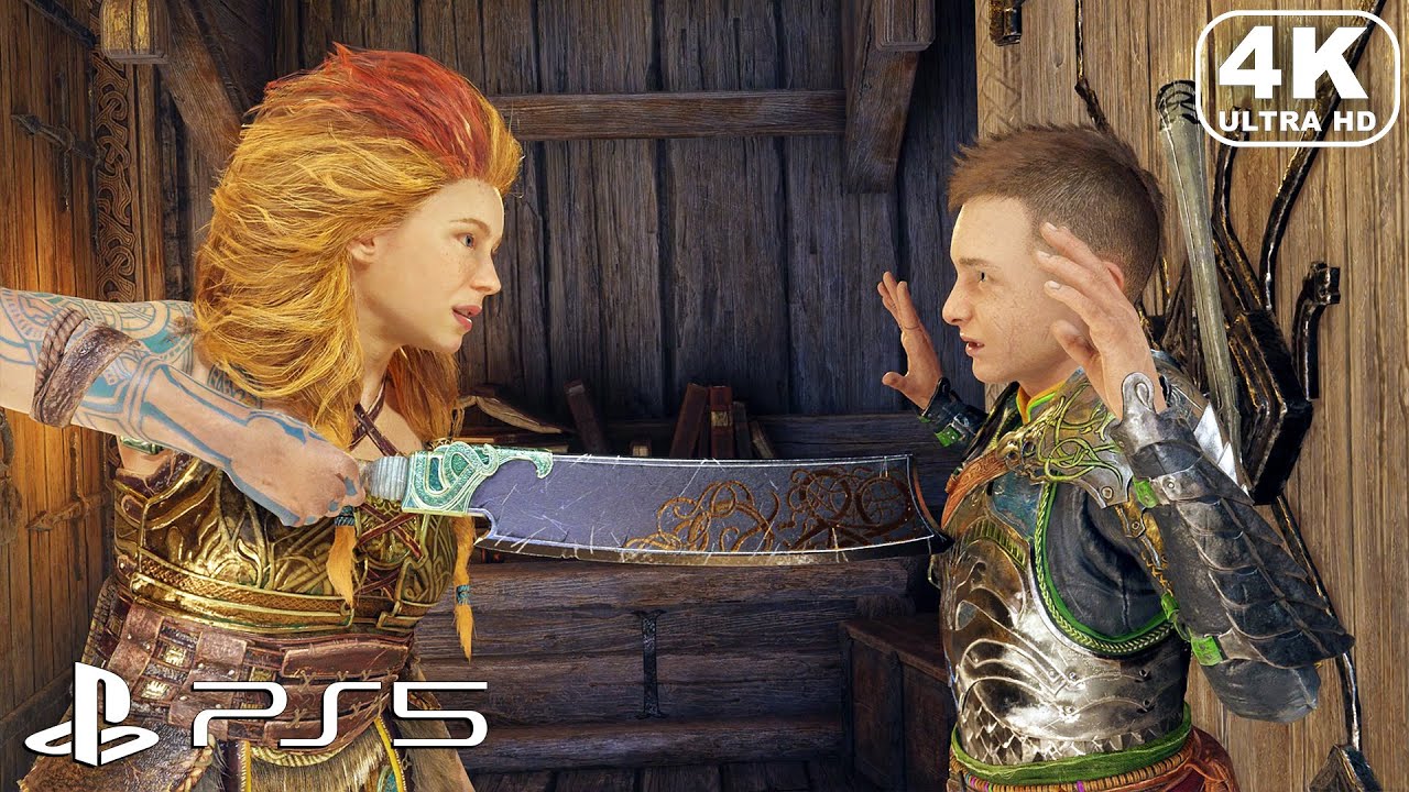 God of War Ragnarok PS5 - Loki meets Thor's Daughter, Thrud (4K ULTRA ...