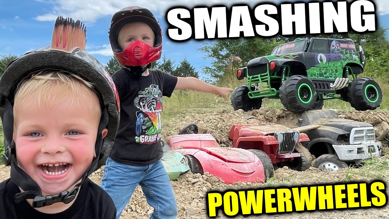Dad Builds Power Wheels Grave Digger Monster JAM Track for Son - YouTube