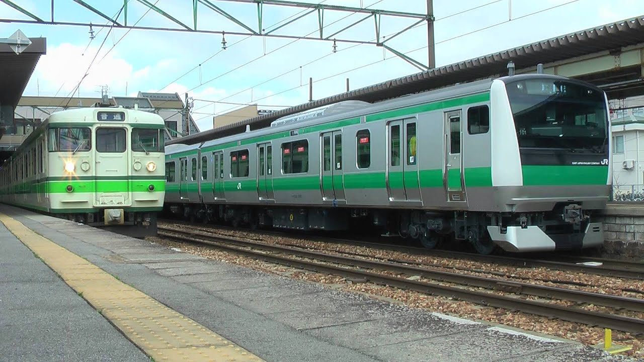 E233系7000番台と115系新潟色新津駅発車【HD】 - YouTube