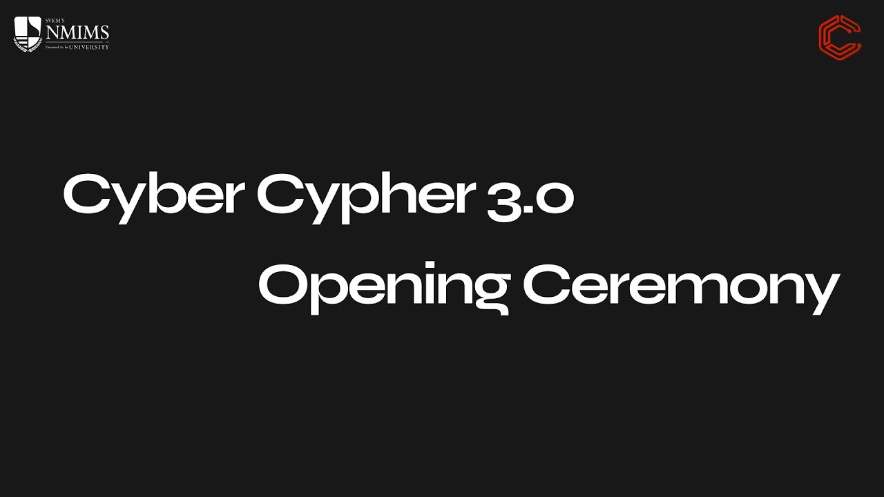 Cyber Cypher 3.0 | Opening Ceremony - YouTube