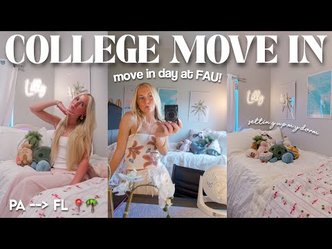 COLLEGE MOVE DAY AT FLORIDA ATLANTIC *setting up my dorm for the year!*
