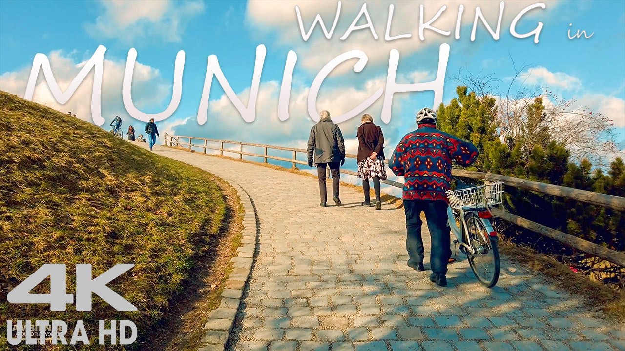 Walking in Munich, Olympiaberg (Olympic Hill), Olympiapark 4K Binaural ...