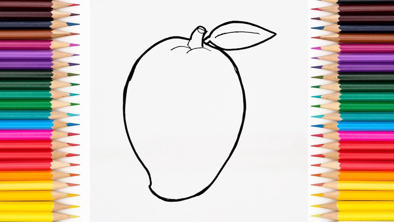 How to draw mango 🥭 step by step| easy mango drawing for kids - YouTube