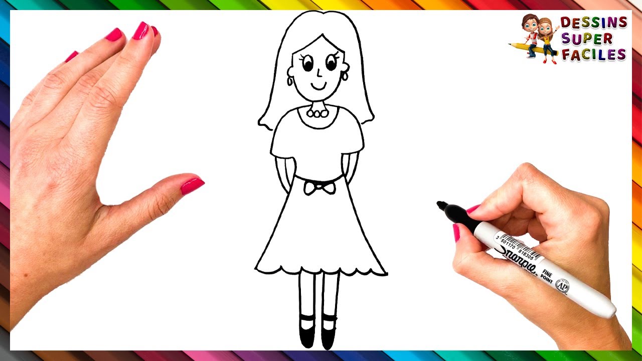 Comment Dessiner une Femme Étape par Étape 👩 Dessin Facile de Femme ...