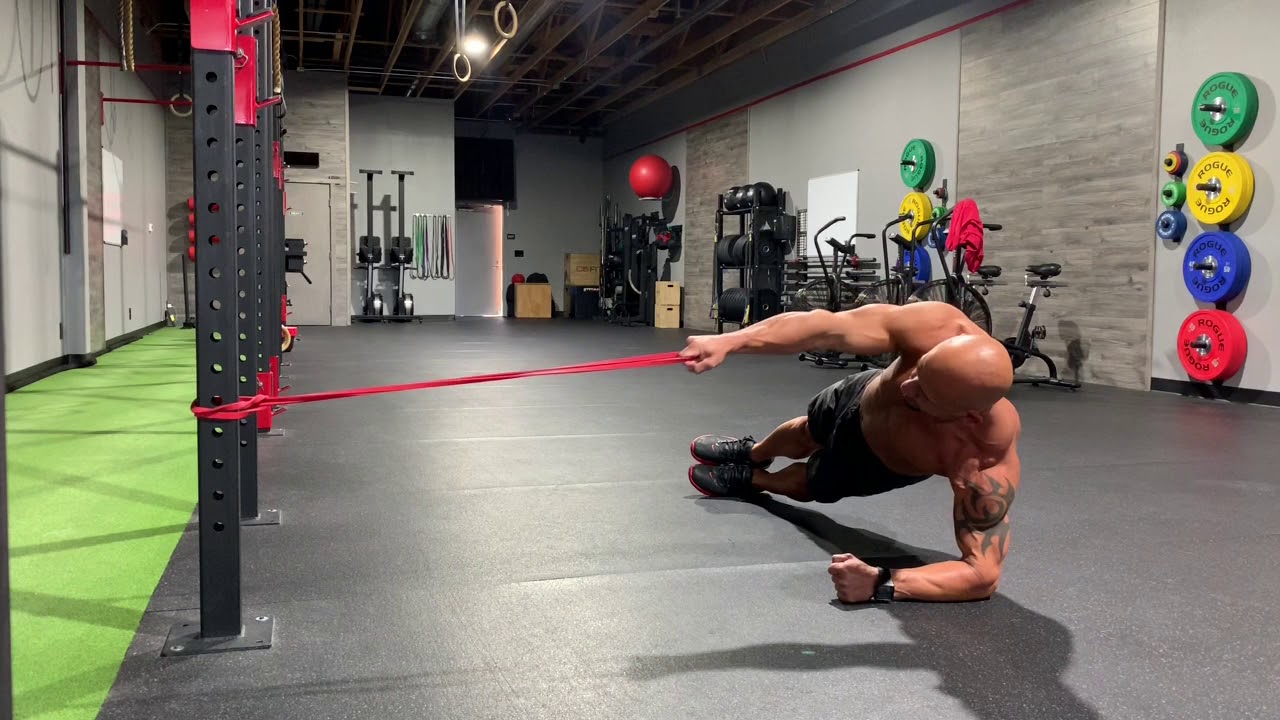 Side Plank with Banded Row - YouTube