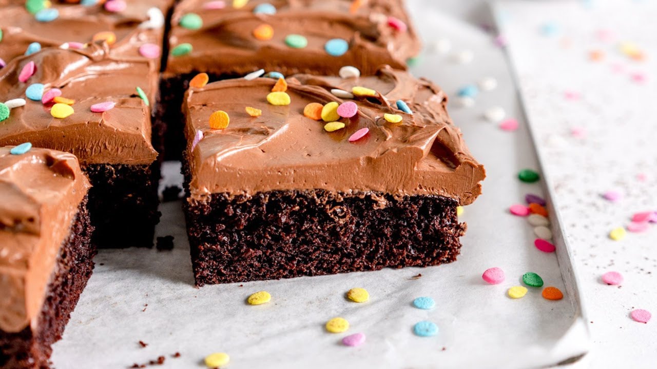 Mini Chocolate Sheet Cake - YouTube