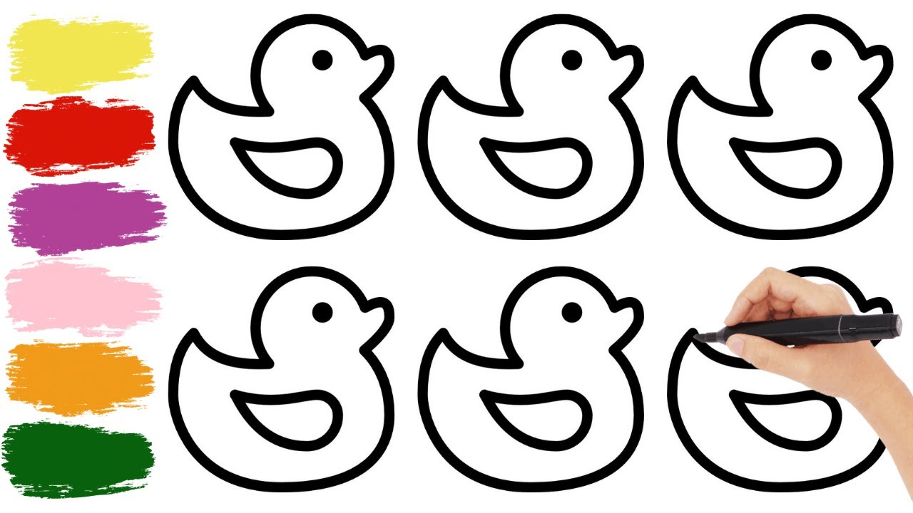 How to Little duck coloring for kids| coloring ducks colorfully | great ...