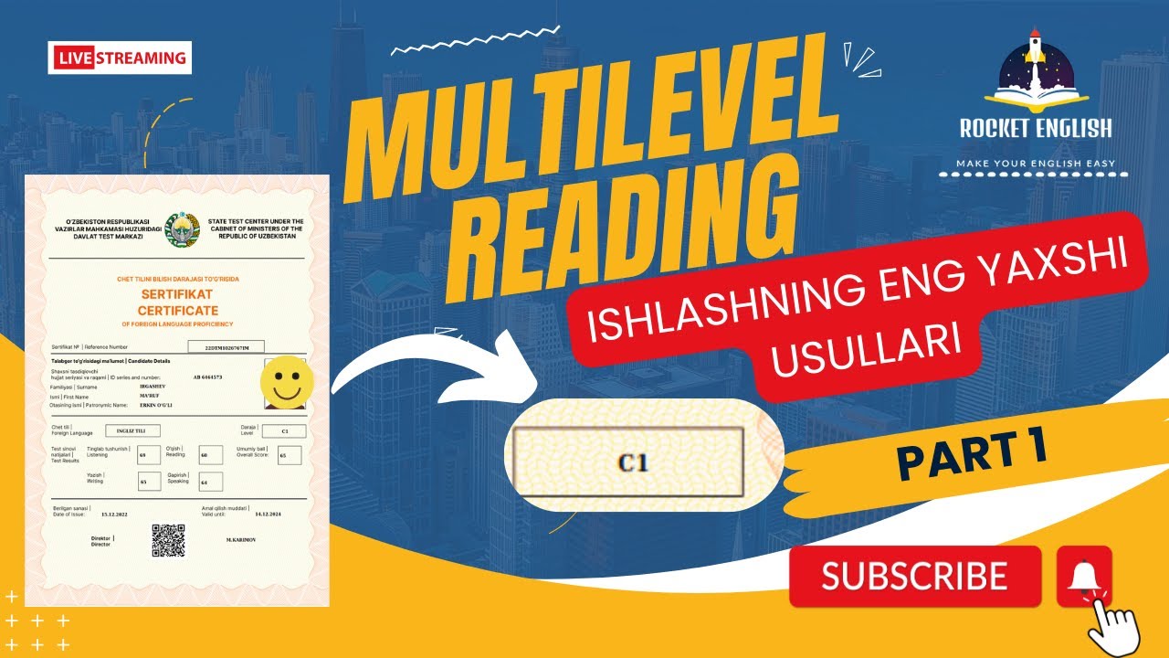 MULTILEVEL TESTI READING NI ISHLASH ENG YAXSHI USLUBI!! ENDI YANADAYAM ...