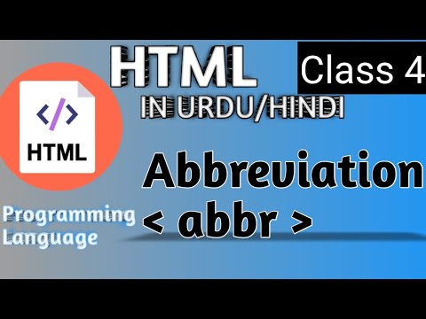 Abbr Html tag | Html 5 tutorial in Urdu/Hindi - YouTube