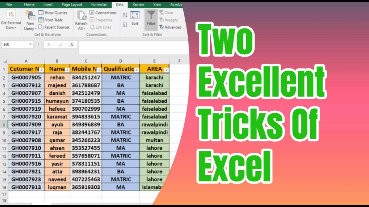 Two Excellent Tricks Of Excel Urdu And Hindi Exceltricks Youtube