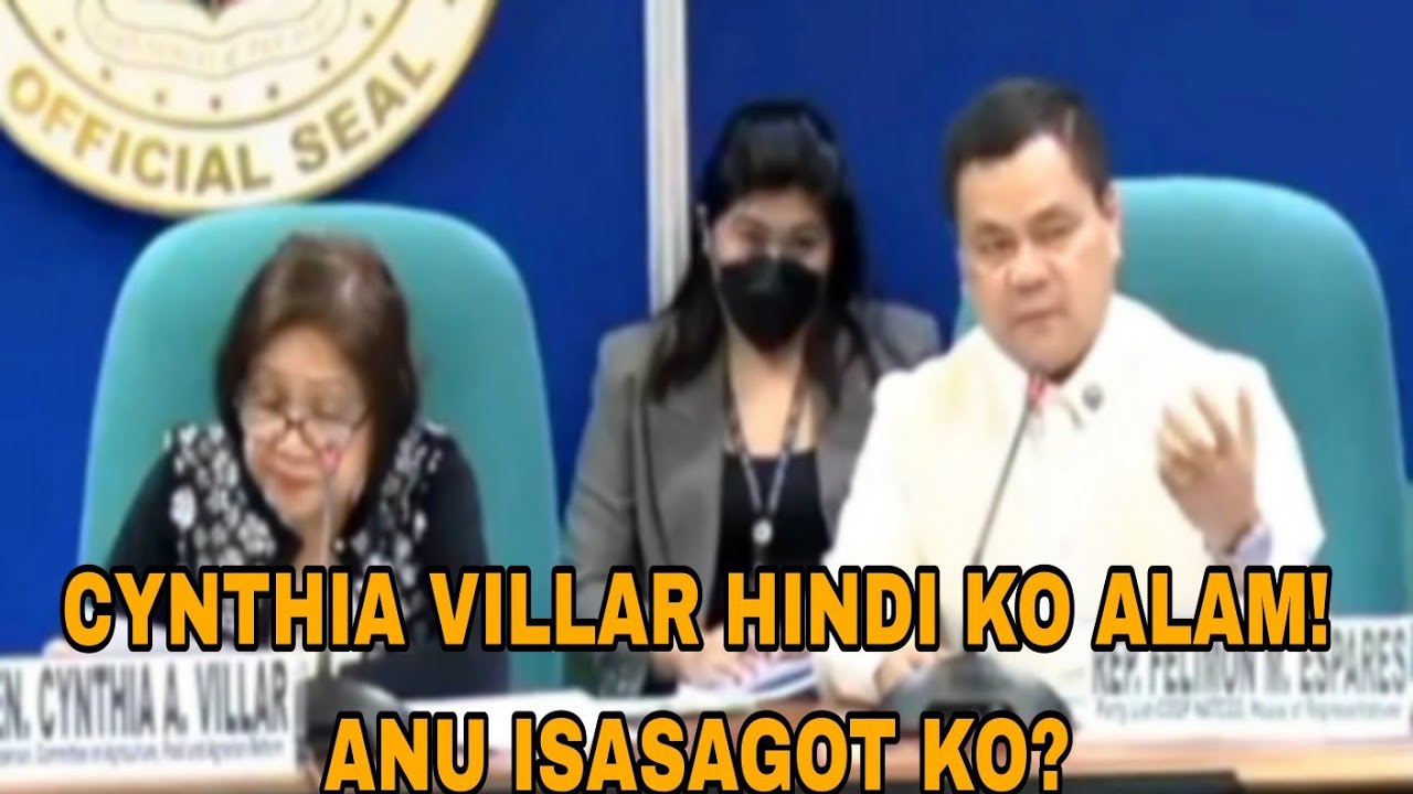 Cynthia Villar may reklamo sa hearing;Hindi ko alam! Anu isasagot ko ...