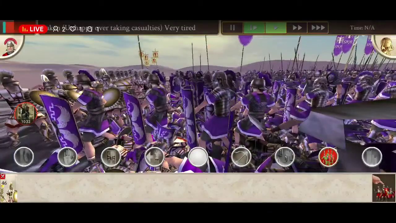 Rome Total war android mobile game (80 Greek vs 1700 Roman Army) - YouTube