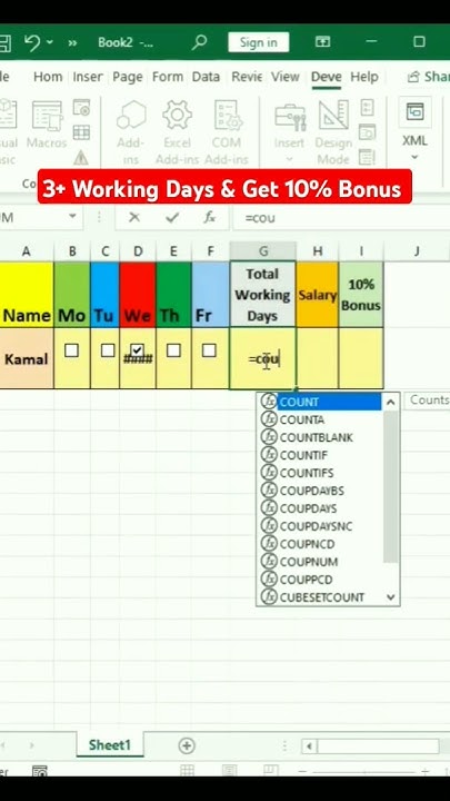 3 Working Days And Get 10 Bonus Excel Excelshortcuts Exceltips Exceltricks Trending