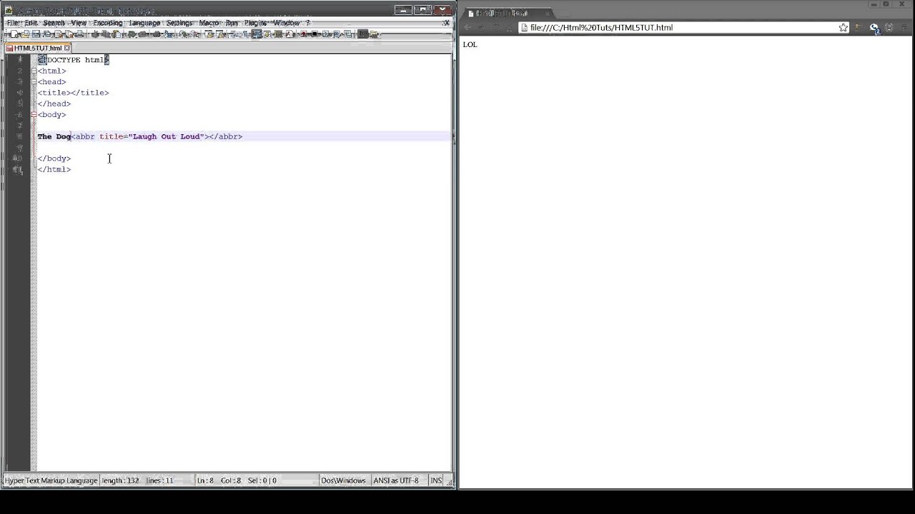 HTML 5 Abbr Tag - YouTube