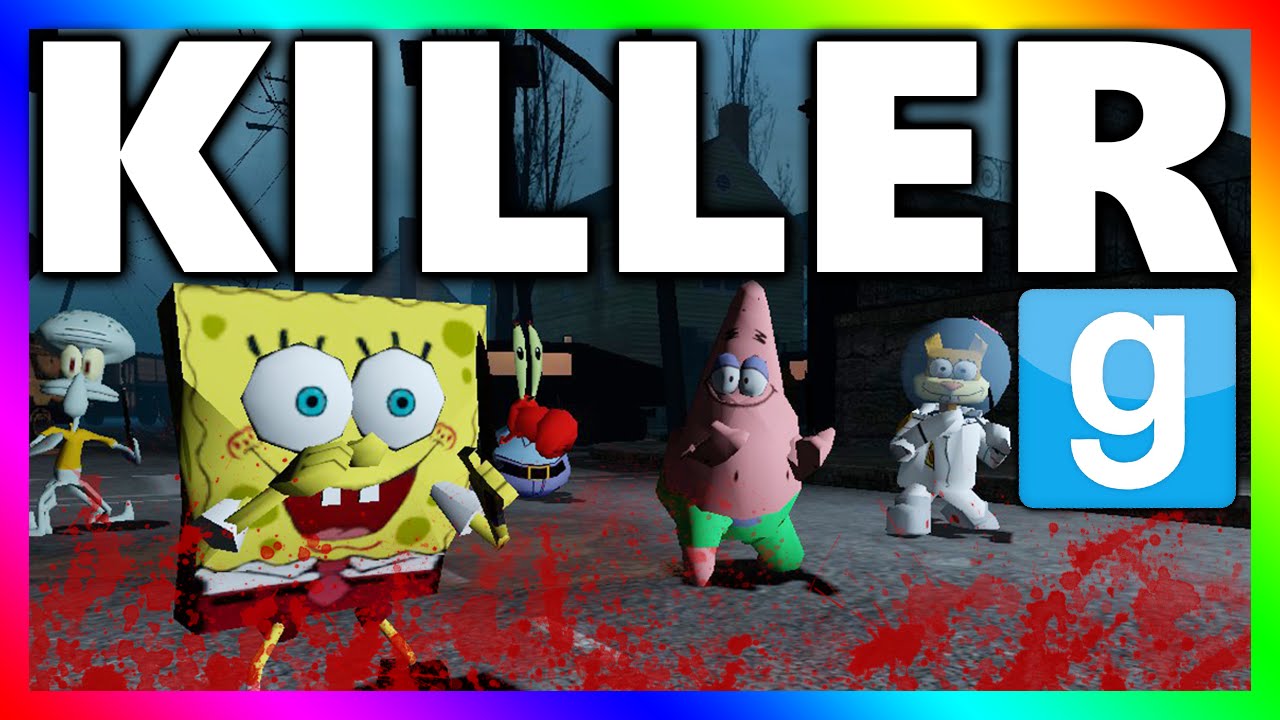 KILLER SPONGEBOB?!?! | Gmod Chasing NPCs (Spongebob Horror) - YouTube