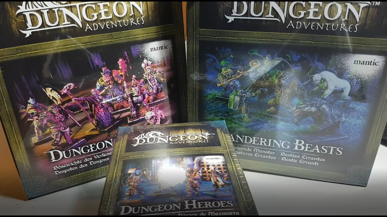 Mantic Dungeon Adventures unboxing - Adventurers, Villians, Beasts ...