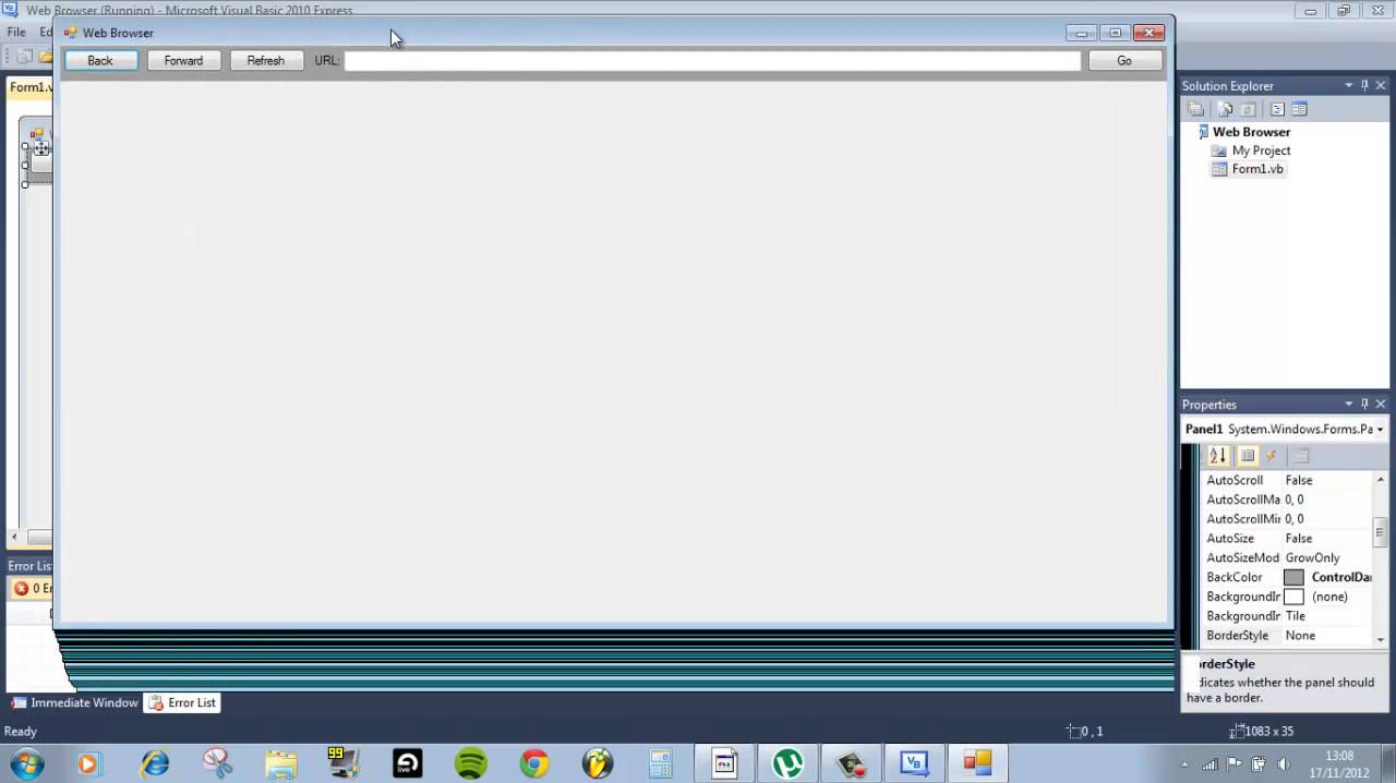 [Part 1] Making a Web Browser in Visual Basic 2010 Express | Bad ...