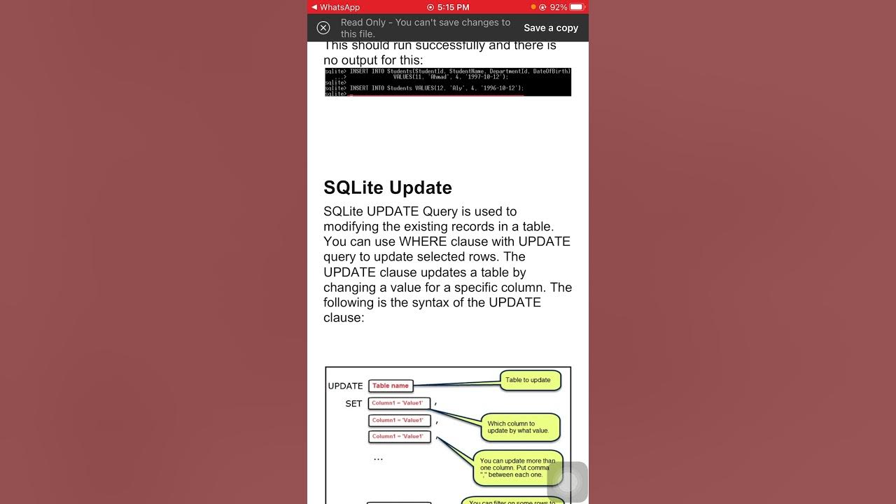 Sqlite insert ,delete,update - YouTube