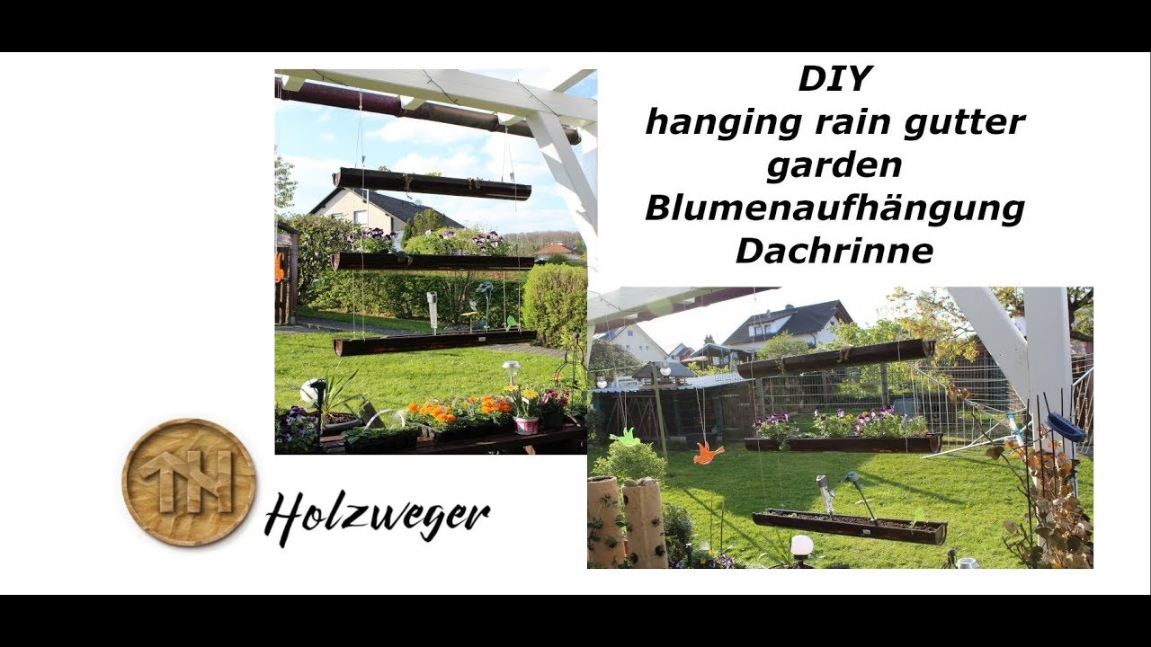 Hanging rain gutter garden - Blumenaufhänger Dachrinne - DIY ...
