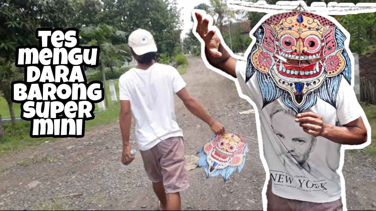 tes layangan gapangan barong terkecil hanya dua jengkal - YouTube