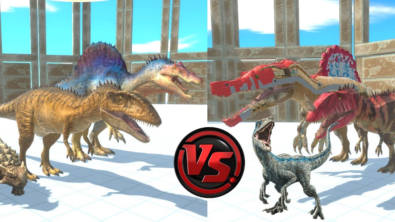 BLUE, SPINO , CERATOSAURUS VS ALL DINOS ANIMAL REVOLT BATTLE SIMULATOR ...