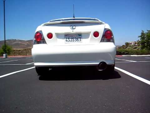 Lexus IS300 HKS Carbon-Ti Axle Back Exhaust on stock B-pipe - YouTube