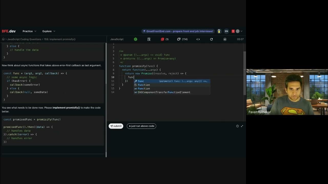 Frontend interview - Implement promisify | Javascript - YouTube
