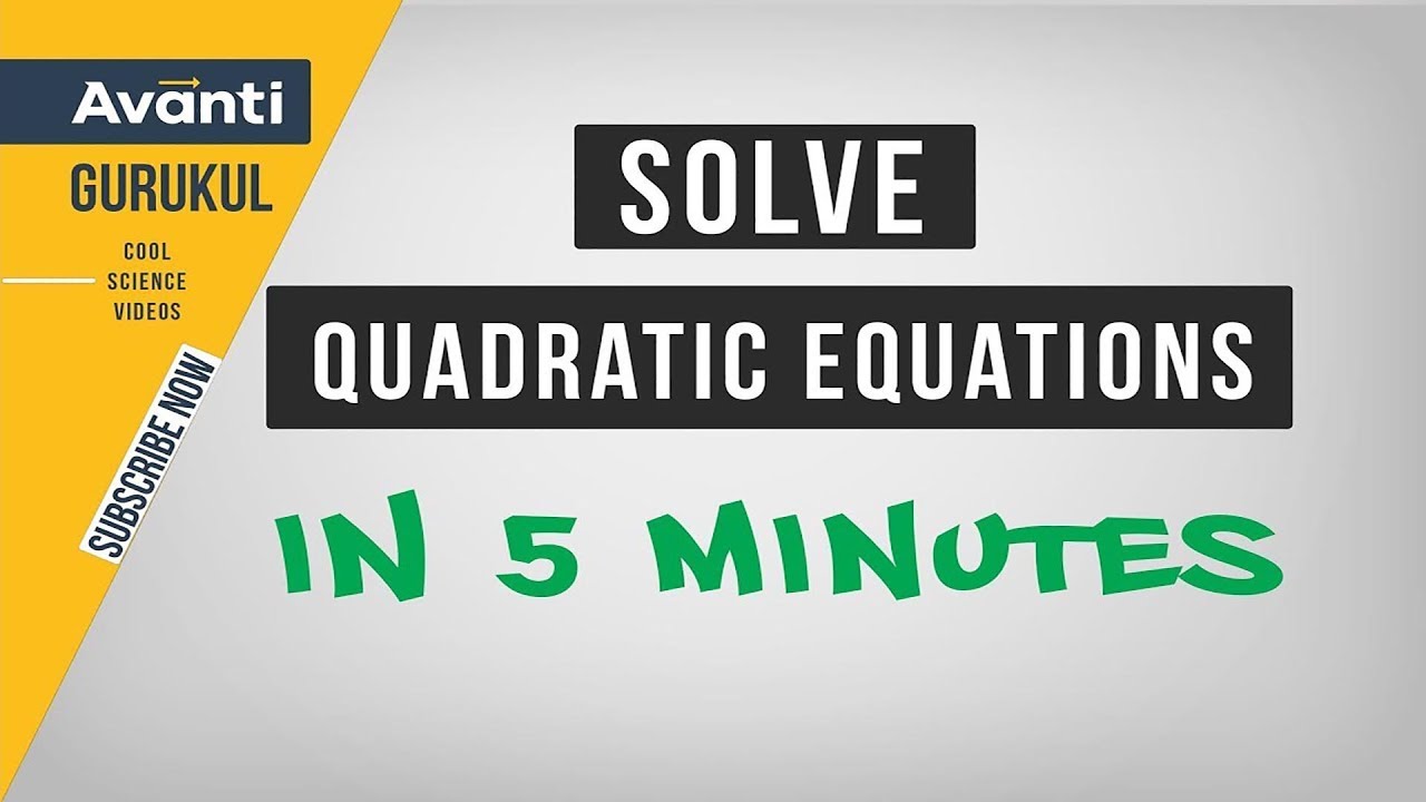 Solve Quadratic Equations using formula method | Quadratic formula ...
