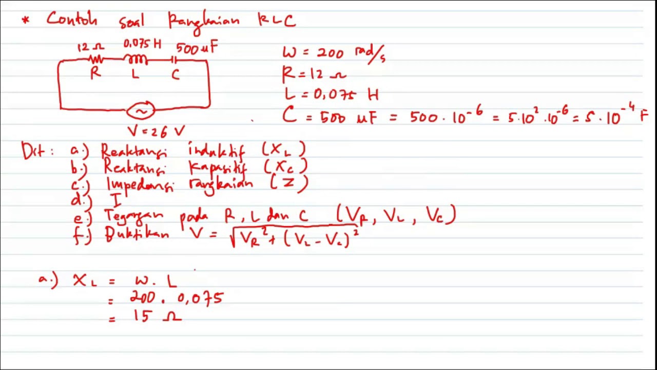Contoh Soal Rangkaian RLC - YouTube