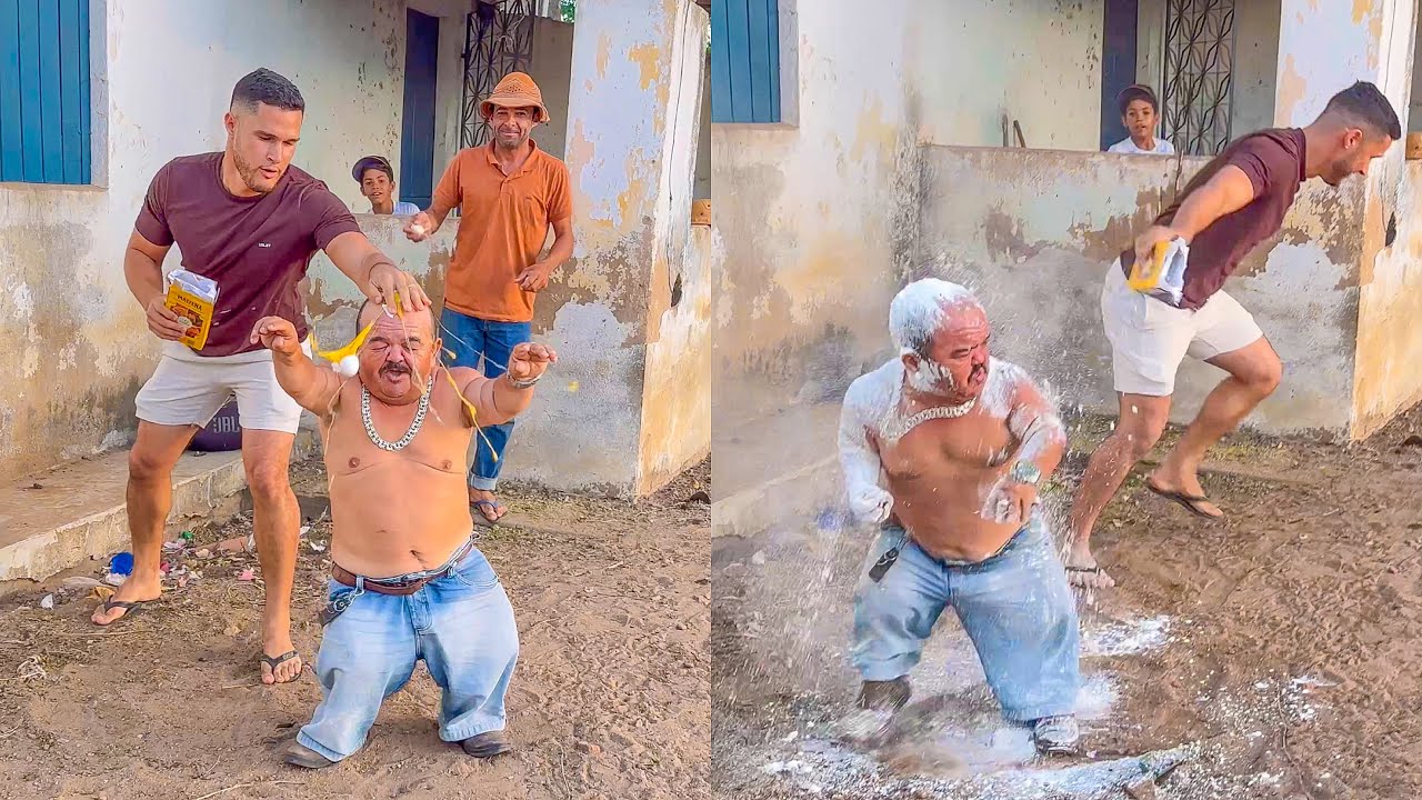 PILILIU FICA FURIOSO COM BANHO DE OVO E FARINHA NA TROLAGEM DO CARNAVAL ...