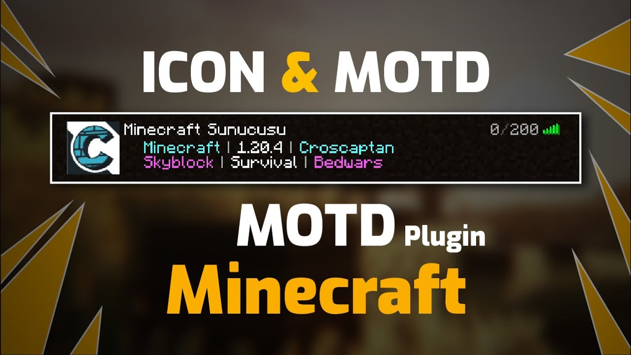 Minecraft | MOTD & ICON Plugini Sunucuya Nasıl eklenir - YouTube