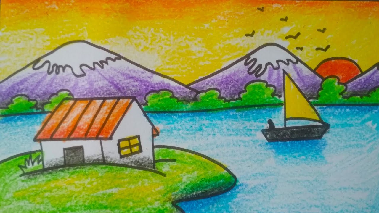 Easy Nature Drawing Scenery | How to Draw Easy Scenery Step by Step ...