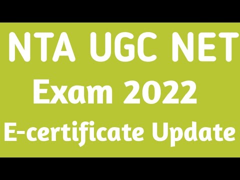 NTA UGC NET Exam 2022 E-Certificate Update। UGC NET 2022 SC OBC ...