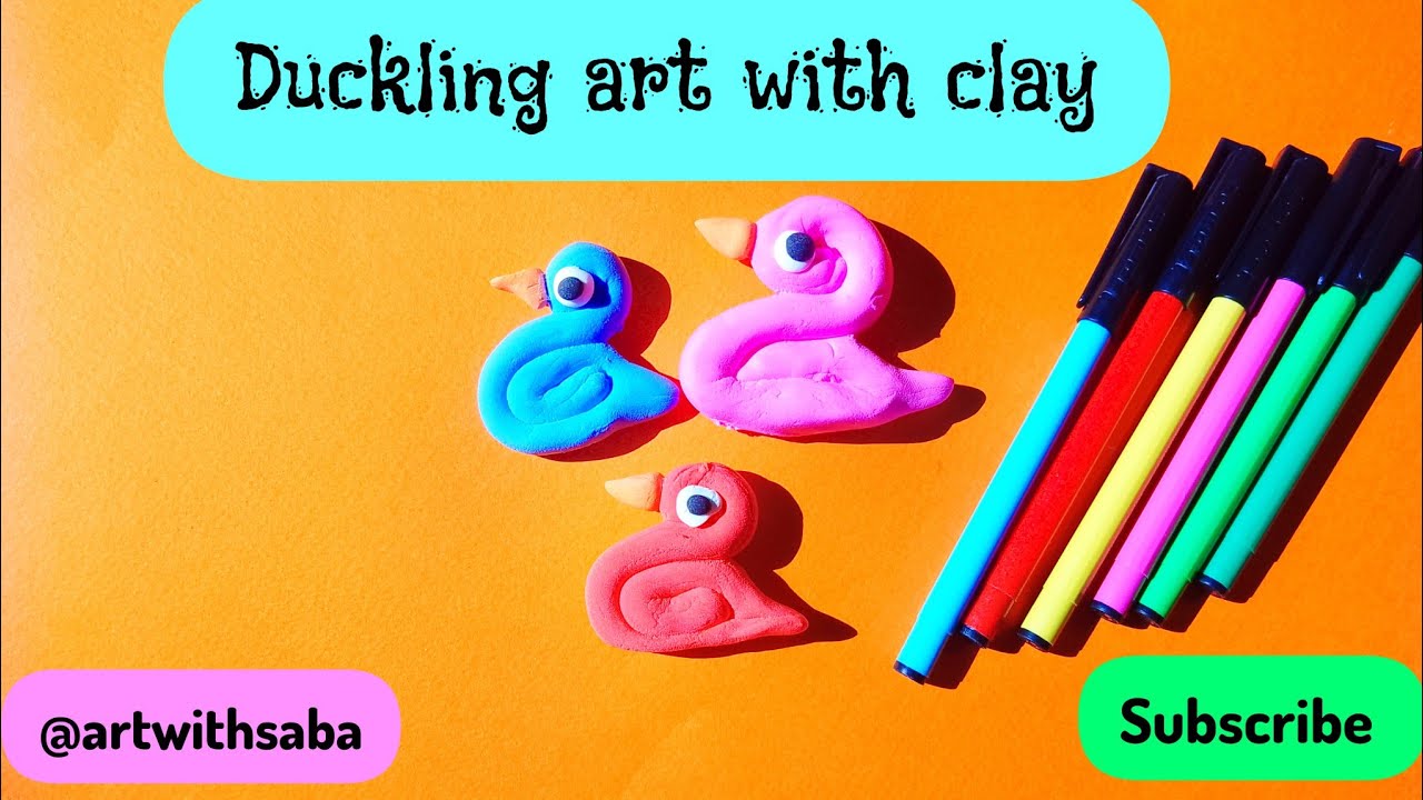 how to make duck with colorful dough/art with clay/duckling 🦢 art with ...