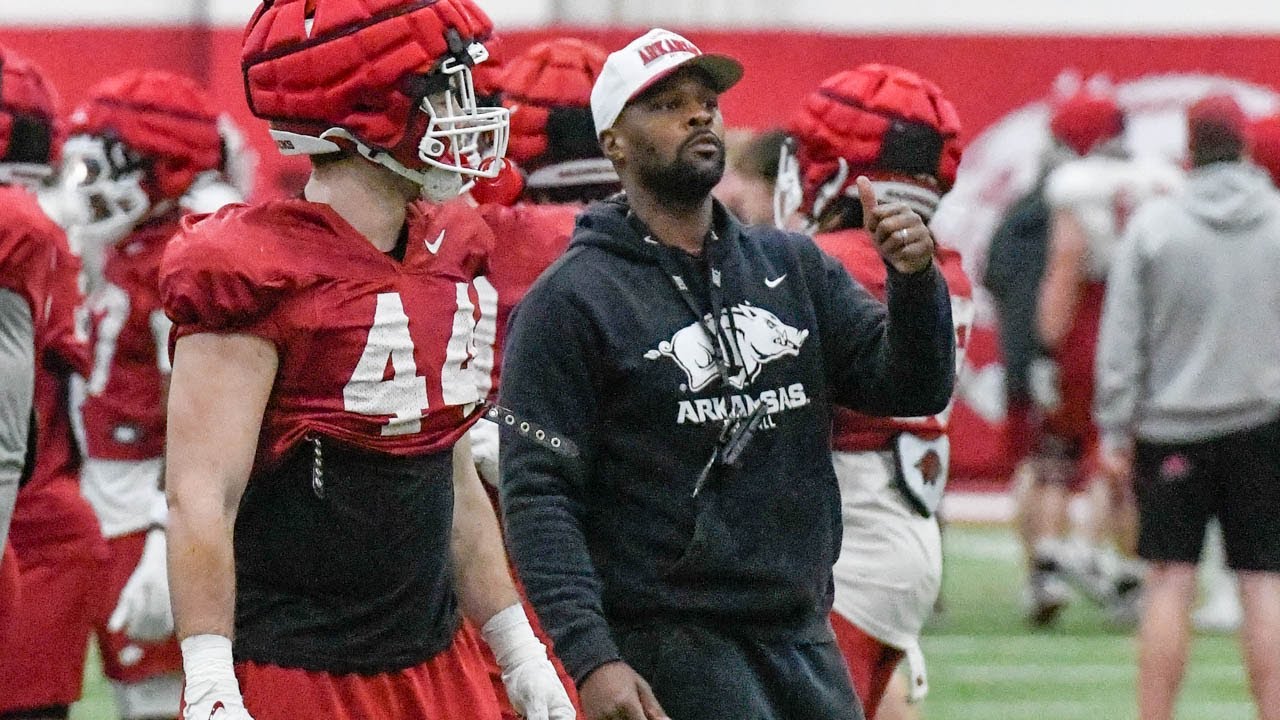 Razorbacks' defensive coordinator Travis Williams at practice Thursday ...