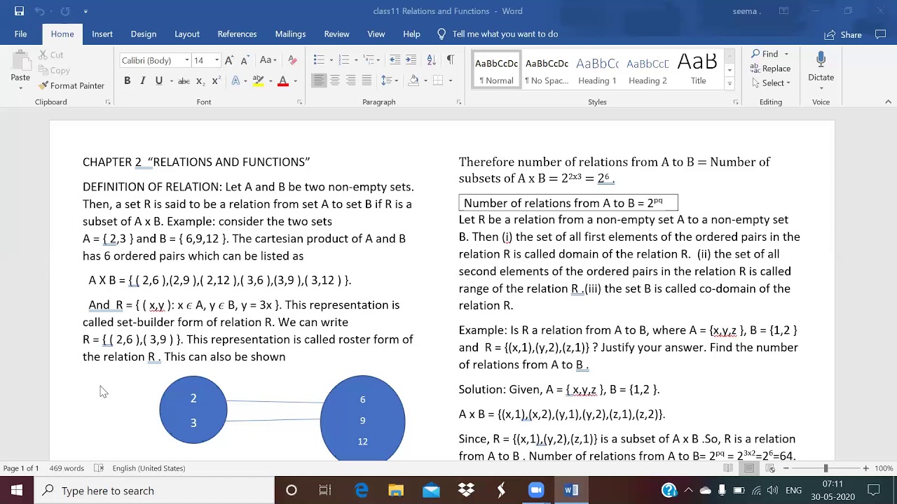 Class XI Maths Relations and Functions Part 3 - YouTube