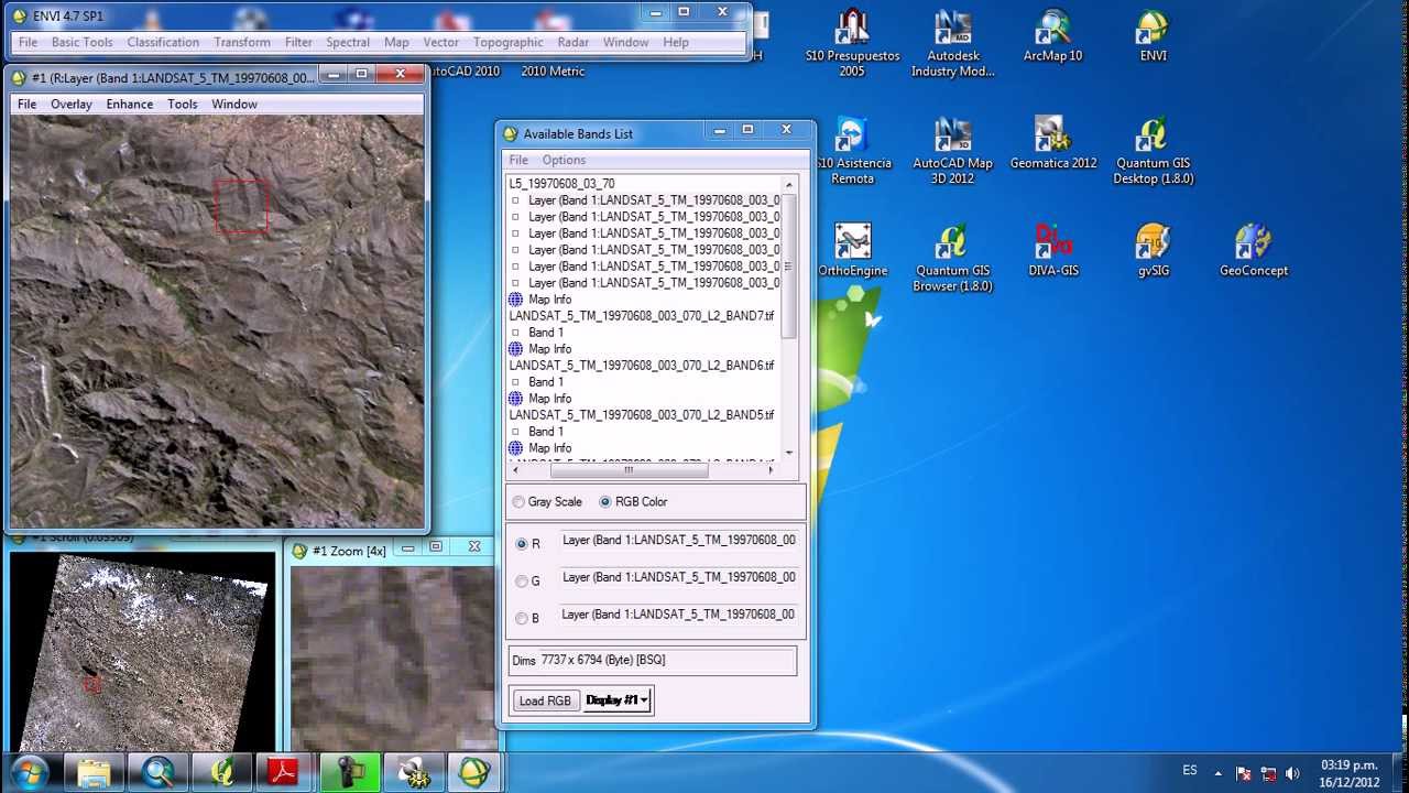 COMPOSICIÓN DE BANDAS O LAYER STACKING DE IMÁGENES SATELITALES CON ENVI - YouTube
