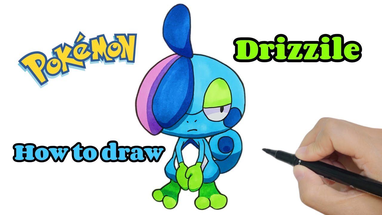 How to Draw Drizzile from POKEMON with Colorful Markers Step by Step ...
