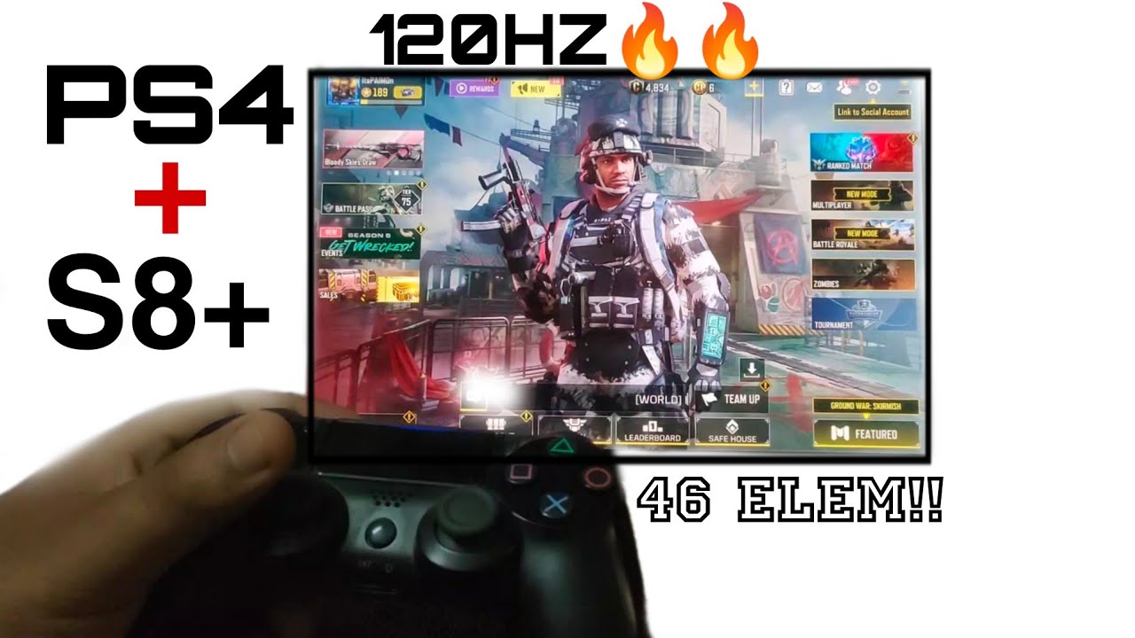 Samsung Tab S8+ Gaming with PS4 Wireless Controller 120HZ INSANE 46 ...