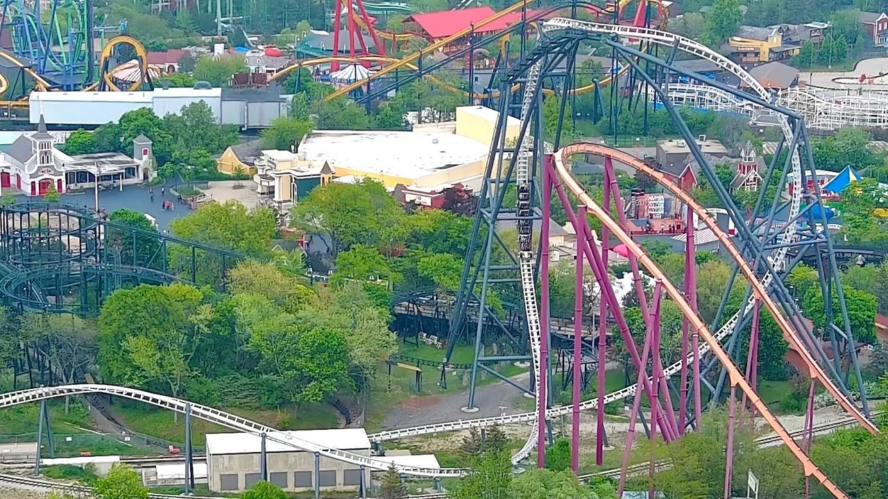 Maxx Force + Whizzer Drone Footage 4K Six Flags Great America Gurnee ...