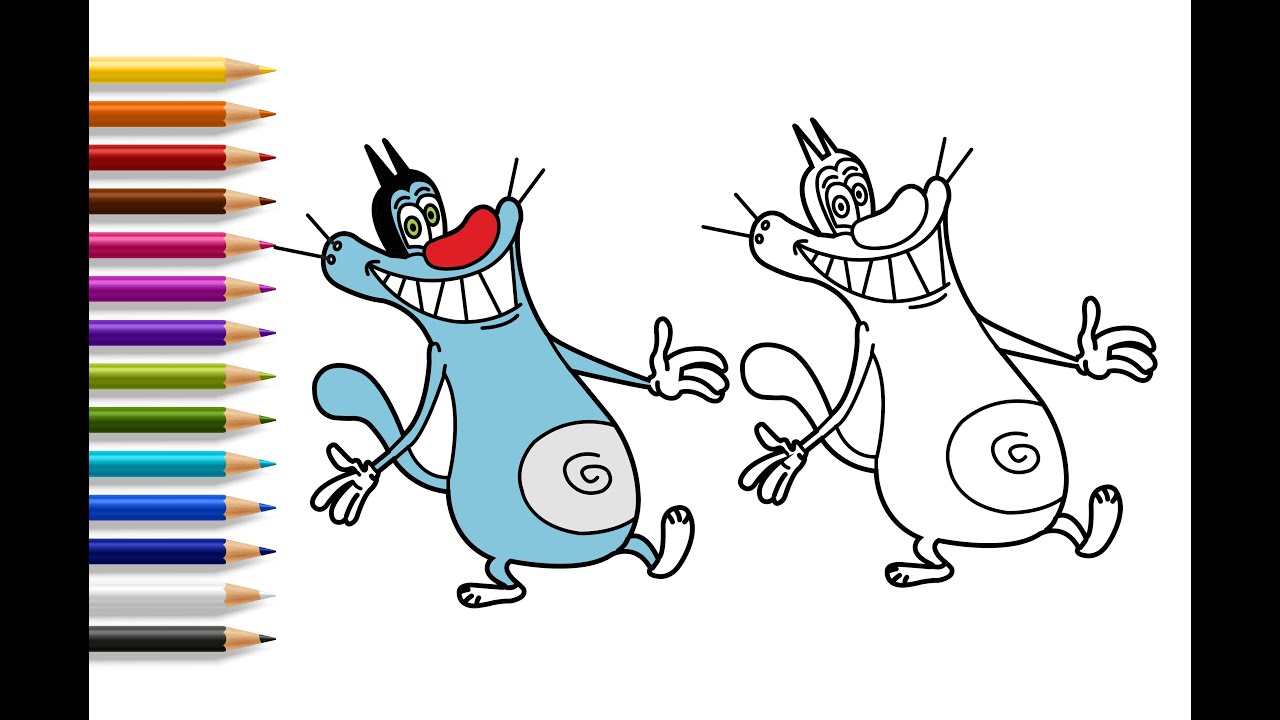 HOW TO DRAW A HAPPY OGGY - OGGY AND THE COCKROACHES - YouTube