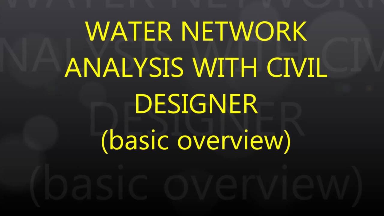 Water network analysis: Civil Designer - YouTube