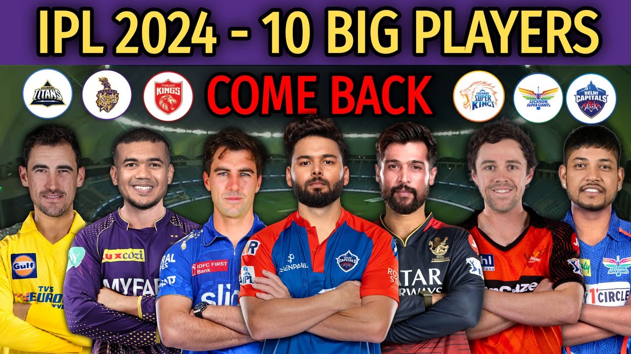 IPL 2024 - Top 10 Big Players Will Return | 10 Big Players Back IPL ...